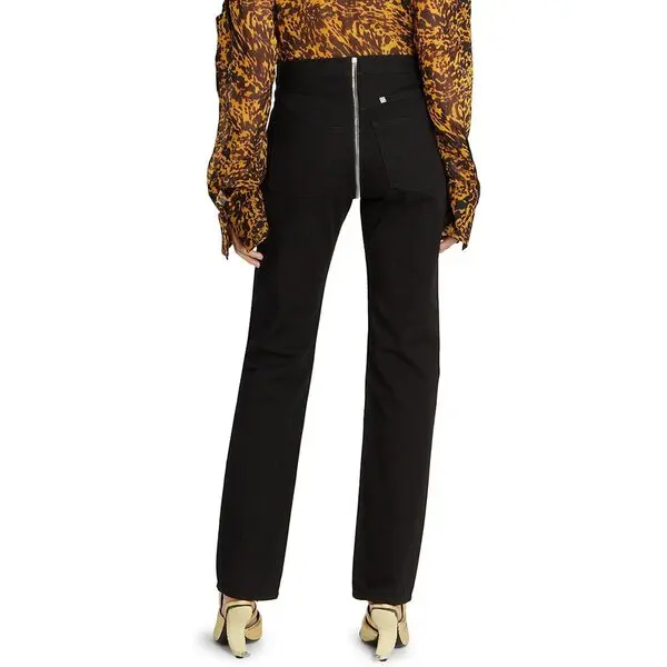 Givenchy Cotton Denim Jeans With Moto Zip Detail