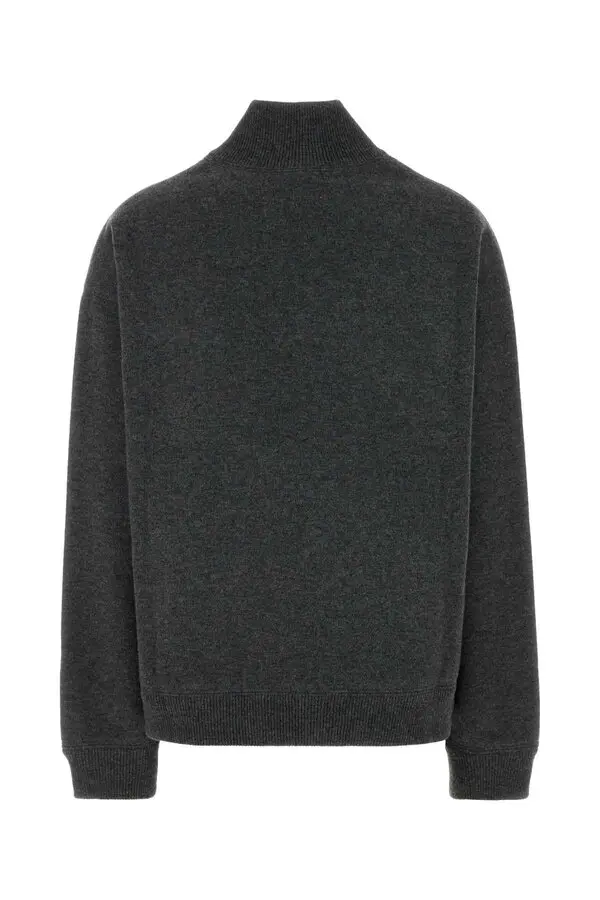 Miu Miu Cashmere Quarter Zip Sweater - Gray