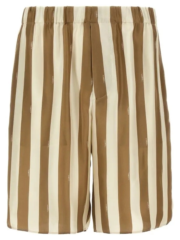 Fendi Striped Silk Bermuda Shorts - Multicolor