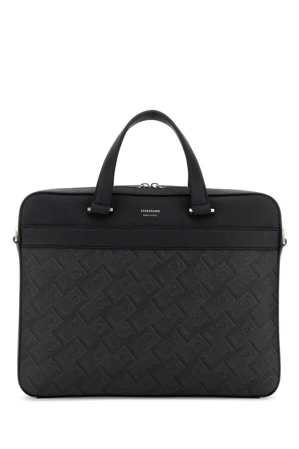 FERRAGAMO Salvatore Printed Canvas Briefcase - Multicolor