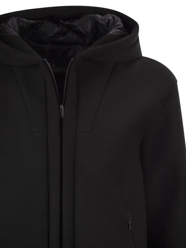 Herno 3-layer Scuba Hooded Jacket With Quilted Padding