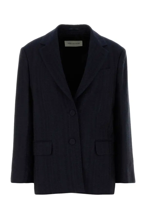 Dries Van Noten Embroidered Wool Blend Blazer