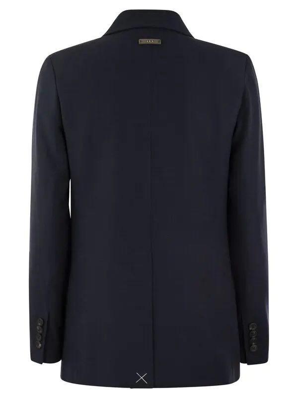 Peserico Viscose Blend Double-breasted Blazer