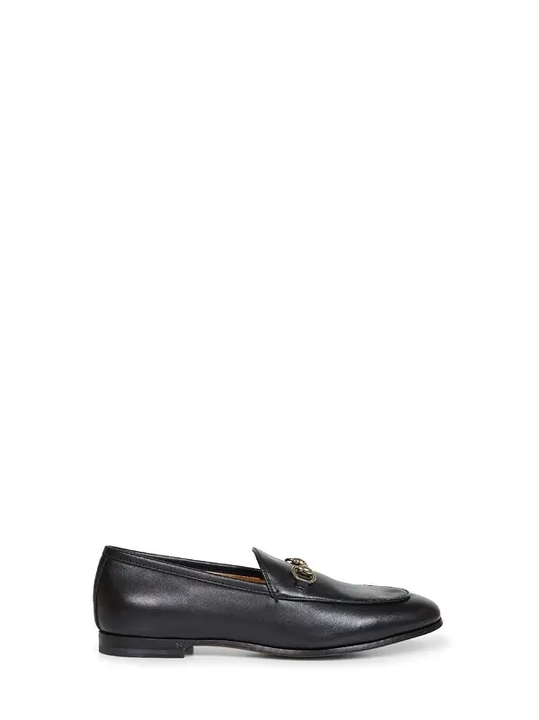 Gucci Black Leather Jordaan Loafers - Multicolor
