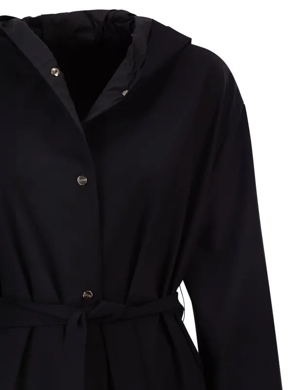 Herno Reversible Hooded Coat In Stretch Wool And Nylon