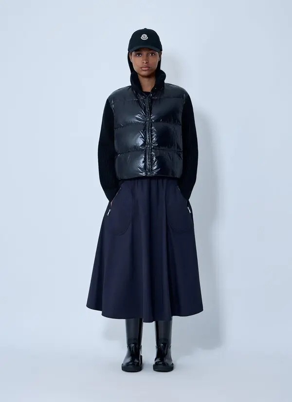 Moncler Wool-and-cashmere Blend Cardigan With High Collar And Zip Fastening