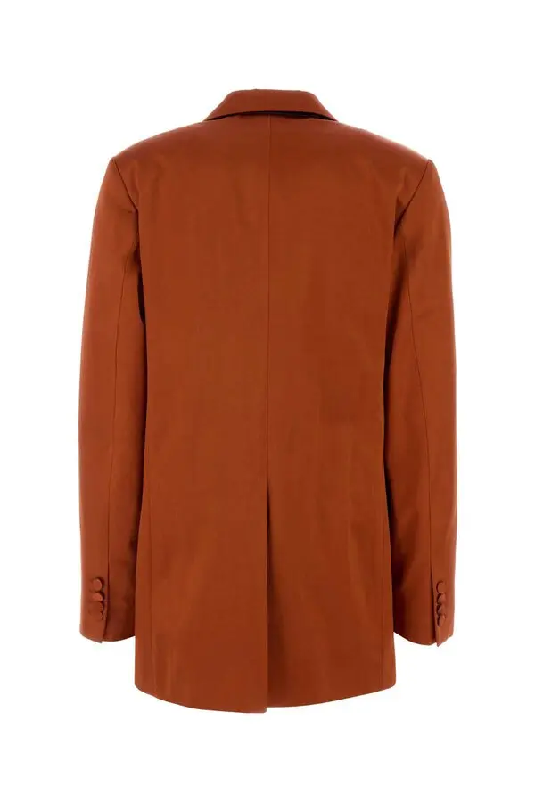 Dries Van Noten Copper Satin Blanchet Blazer - Orange