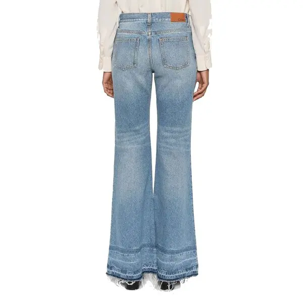 Chloé Bootcut Jeans With Fringe Finish