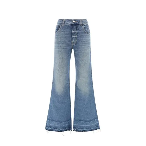 Chloé Bootcut Jeans With Fringe Finish - Blue
