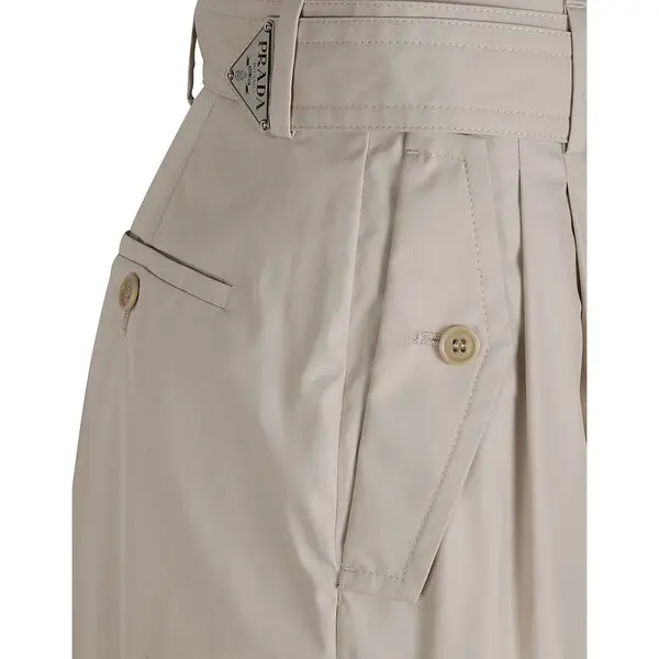 Prada High Waist Trousers - Cream