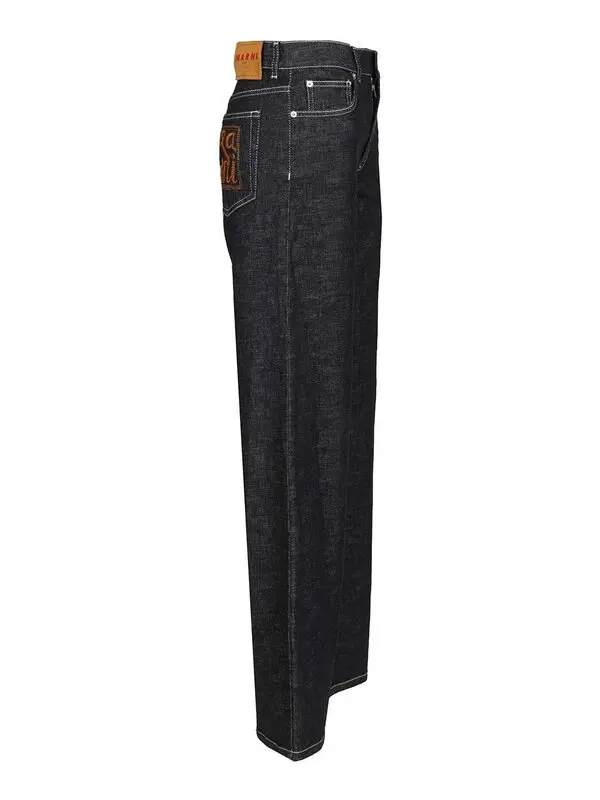 Marni Wide-leg Jeans With Embroidered Logo