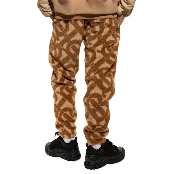 Burberry Monogram Jacquard Fleece Trousers - Brown