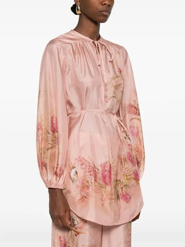 Zimmermann Cascadian Printed Silk Top - Multicolor
