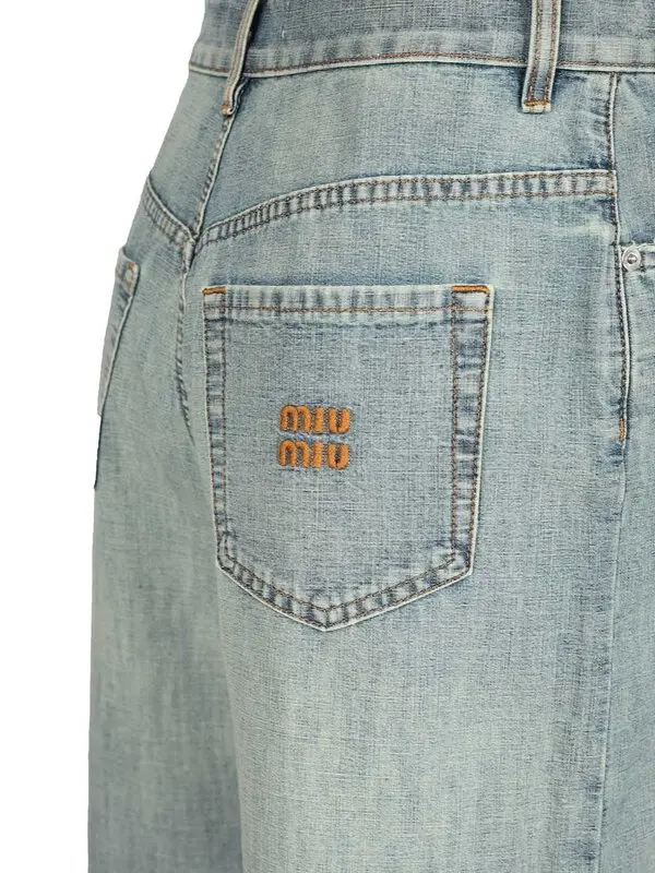 Miu Miu Chambray Denim Trousers - Blue