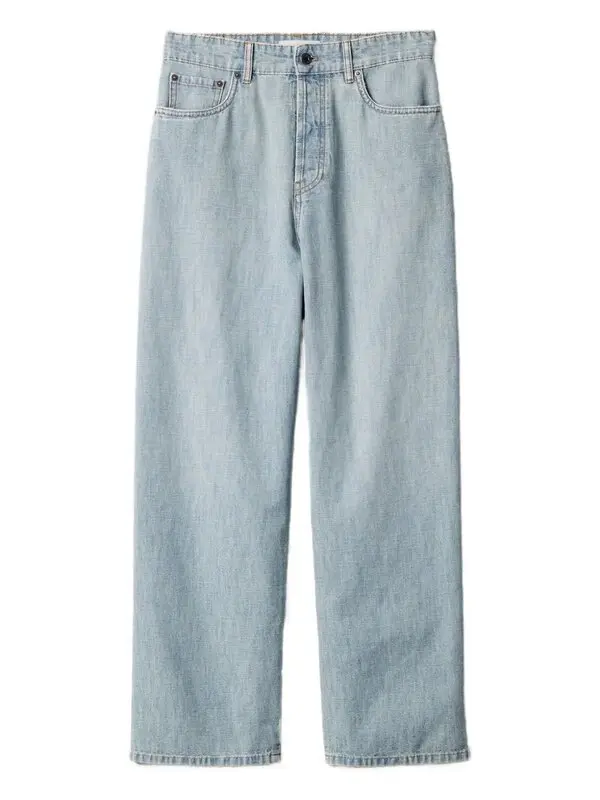 Miu Miu Chambray Denim Trousers - Blue