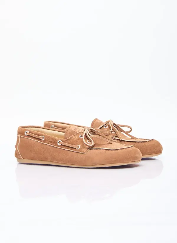 Miu Miu Faded Suede Loafers - Brown