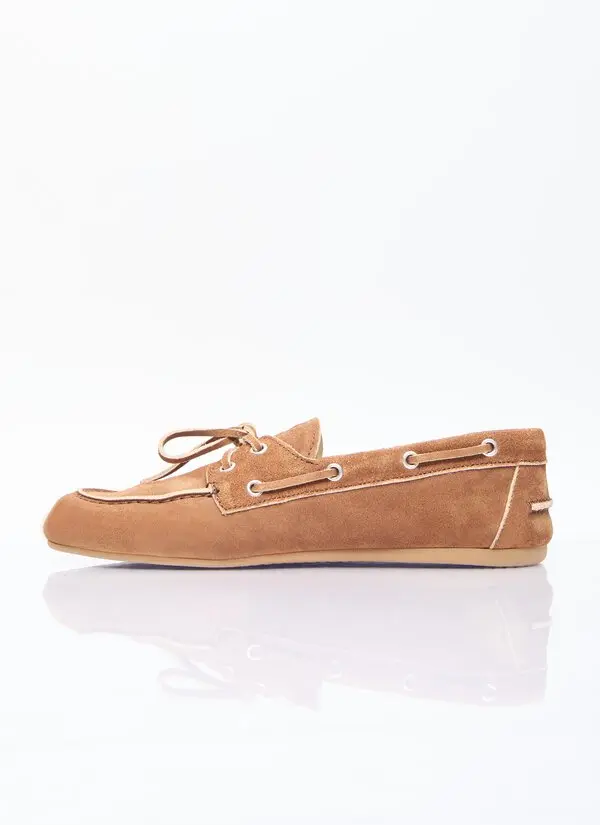 Miu Miu Faded Suede Loafers - Brown