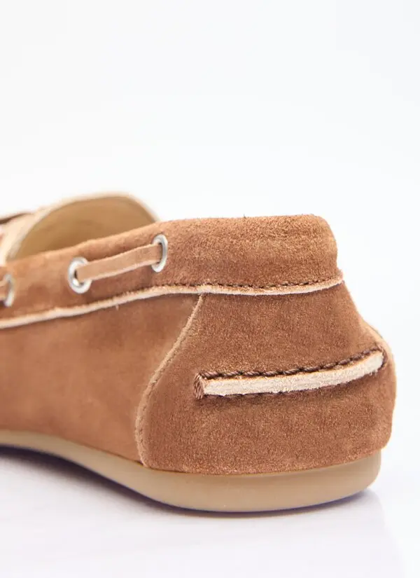Miu Miu Faded Suede Loafers - Brown