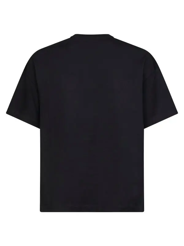 JIL SANDER Black Lightweight Cotton Jersey Logo T-shirt - Multicolor