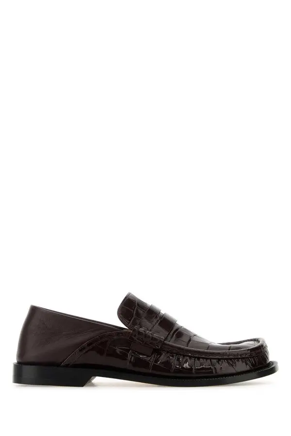 Loewe Burgundy Leather Campo Loafers - Red