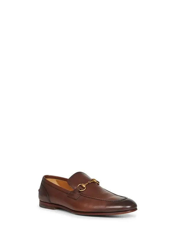 Gucci Dark Brown Leather Jordaan Loafers With Horsebit Detail - Multicolor