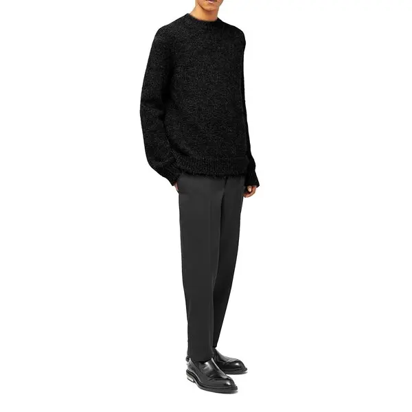 JIL SANDER Alpaca Blend Crew Neck Sweater - Black