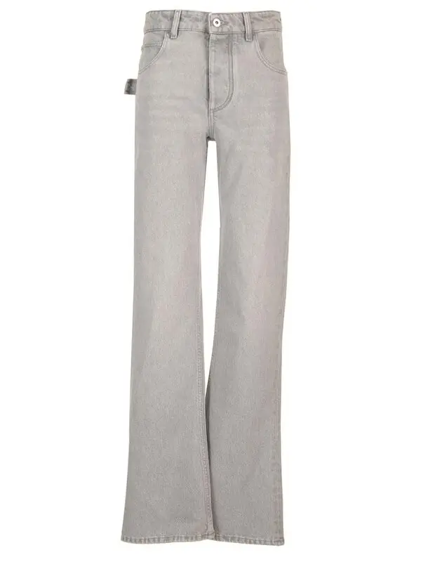 Bottega Veneta Boot Cut Jeans In Light Washed Denim - Gray