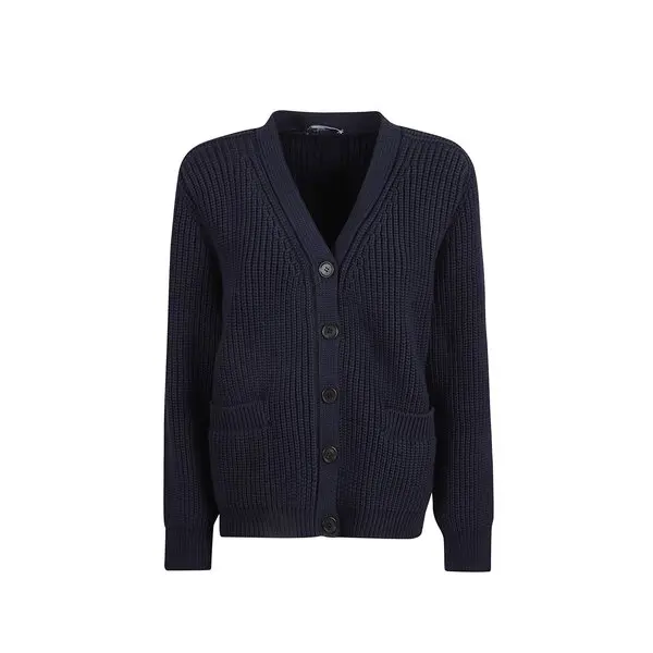 Prada Ribbed Cotton V-neck Cardigan