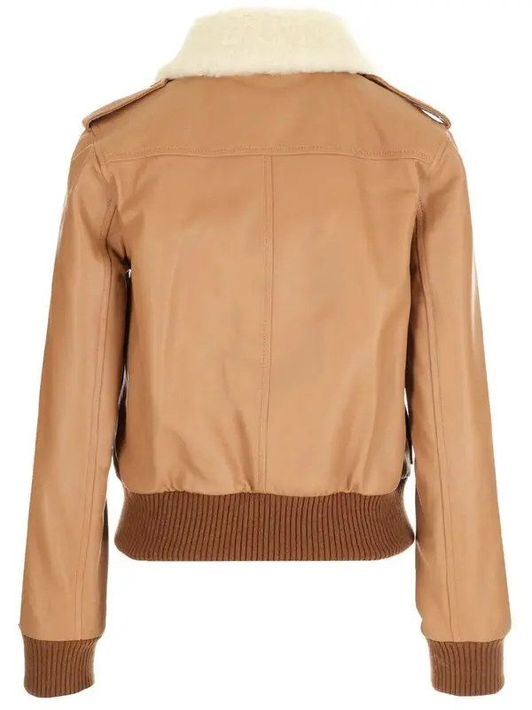 Loewe Nappa Aviator Jacket With Shearling Collar