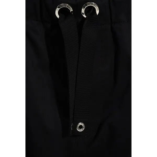 Versace Cotton Drawstring Waist Straight Leg Trousers - Black