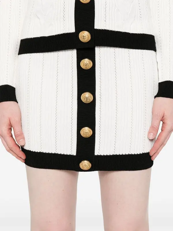 Balmain Knitted Buttoned Mini Skirt