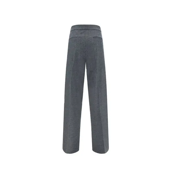 JIL SANDER Wool High Waist Tailored Pants - Gray