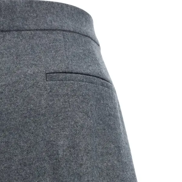 JIL SANDER Wool High Waist Tailored Pants - Gray