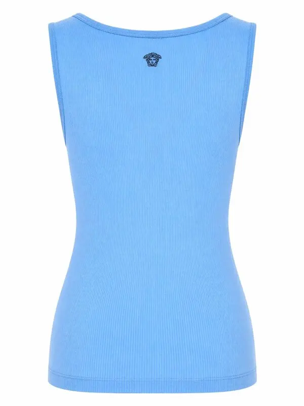 Versace Ribbed Wool Tank Top - Blue