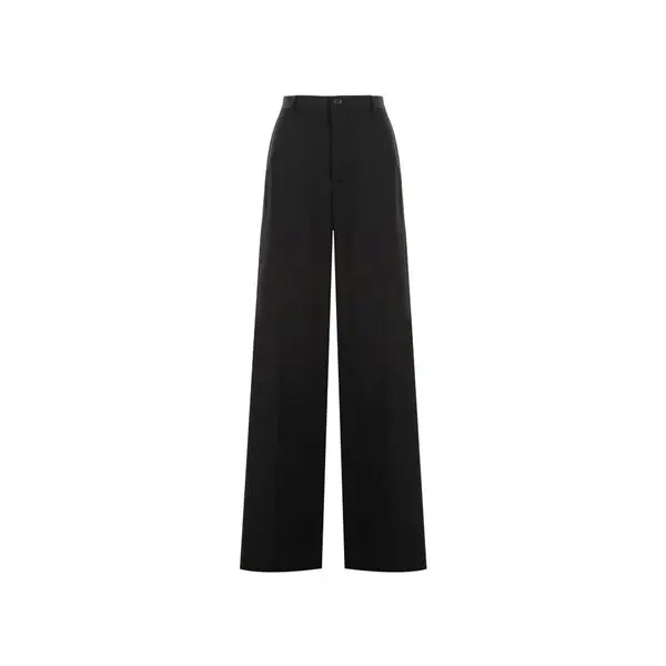 Balenciaga Wool Flared Trousers - Black