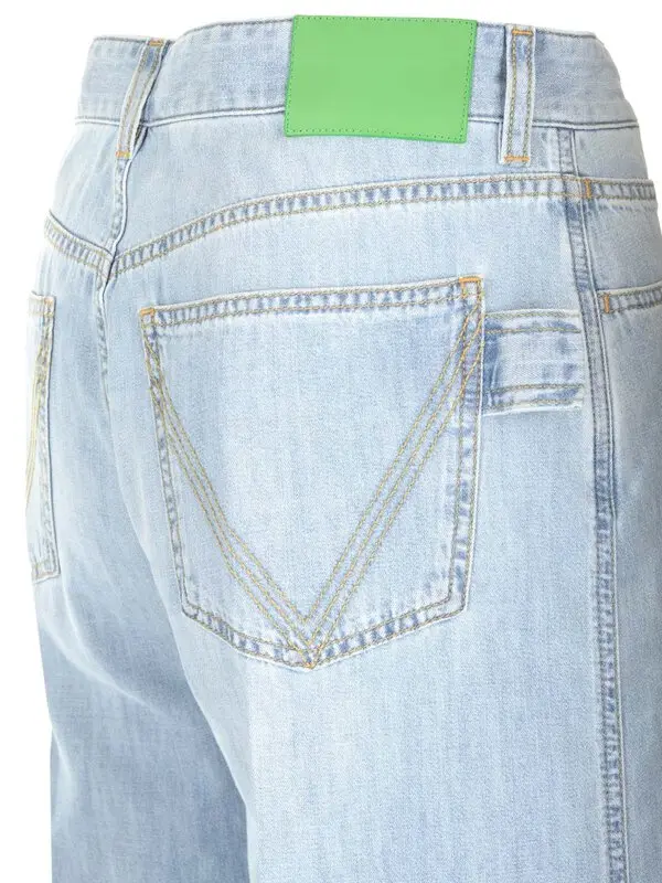 Bottega Veneta Light Bleach Denim Wide Leg Pants - Blue