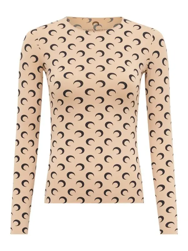 MARINE SERRE Moon Print Top - Cream