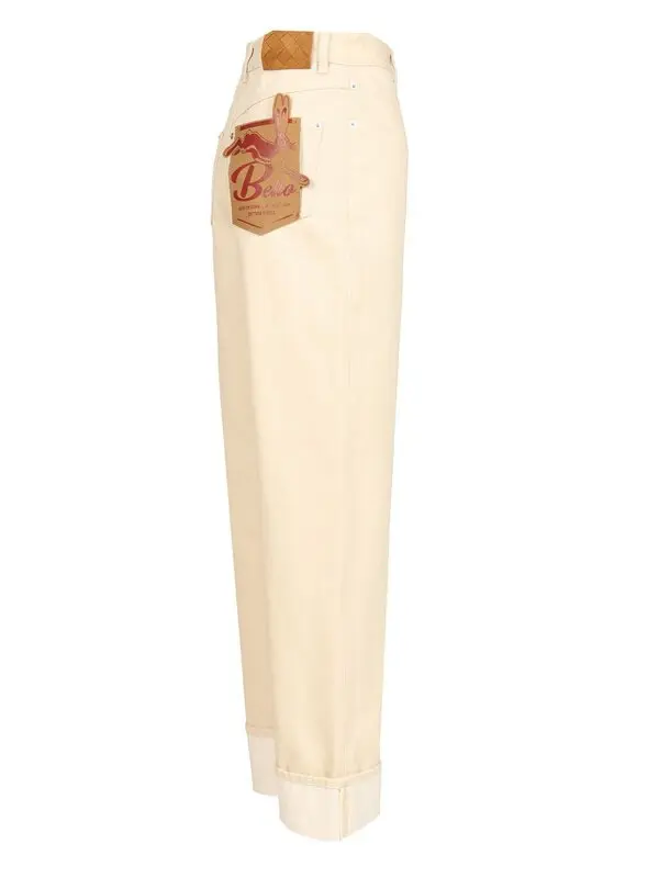 Bottega Veneta Wide Leg Contrast Cuff Jeans