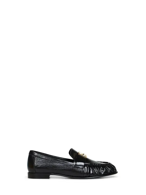 Fendi Black Nappa Leather Baguette Loafers - Multicolor
