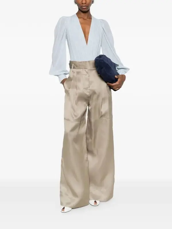 Alberta Ferretti Organza Palazzo Pants