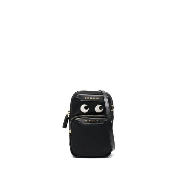 ANYA HINDMARCH Recycled Nylon Text Print Satchel Bag - Black