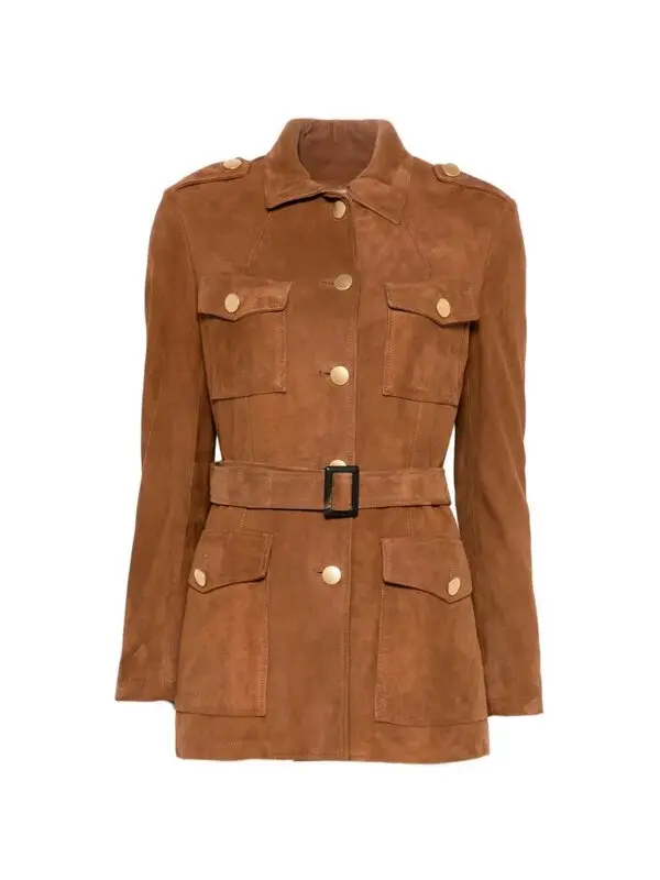 Tagliatore Belted Suede Jacket