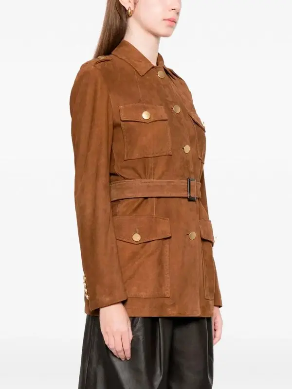 Tagliatore Belted Suede Jacket