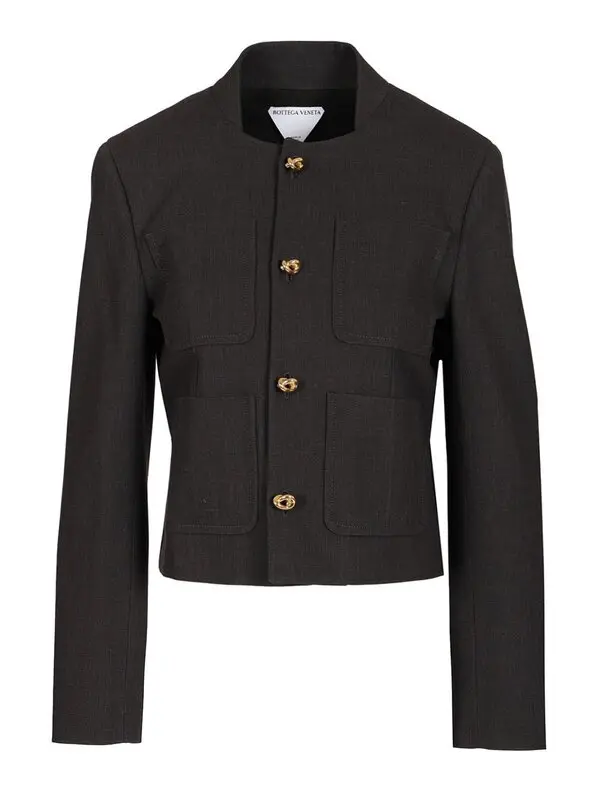 Bottega Veneta Lightweight Cotton Jacket With Knot Button Fastening