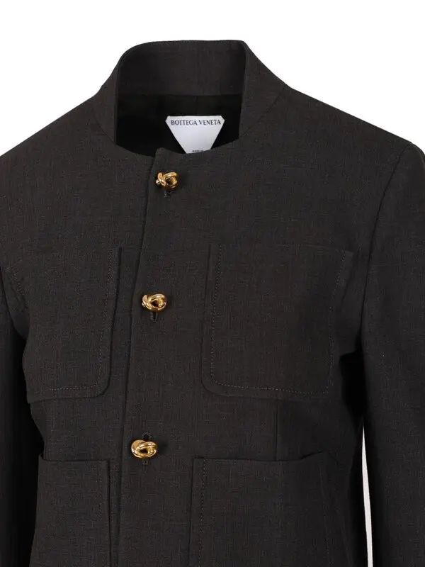 Bottega Veneta Lightweight Cotton Jacket With Knot Button Fastening