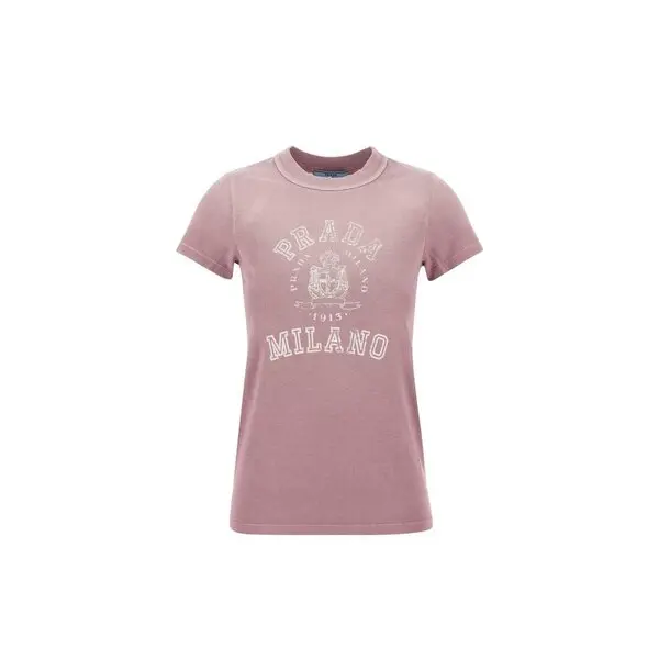 Prada Printed Logo T-shirt - Pink
