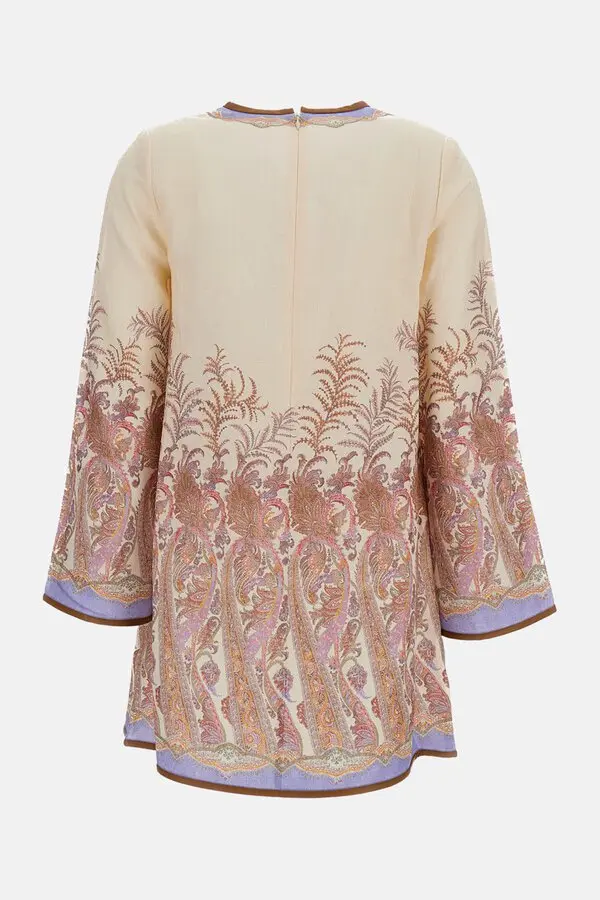 Zimmermann Alchemy Paisley Linen Tunic Dress - Multicolor