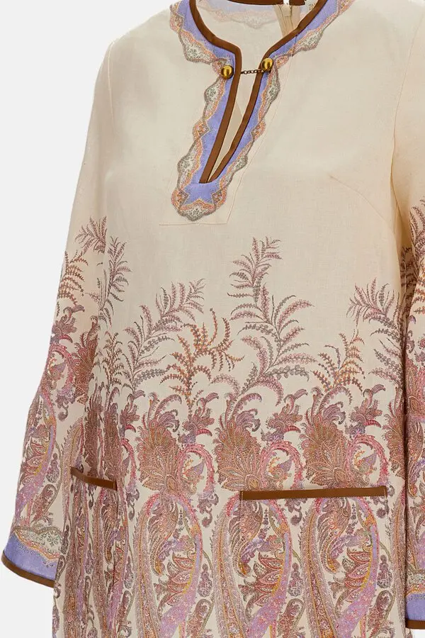Zimmermann Alchemy Paisley Linen Tunic Dress - Multicolor