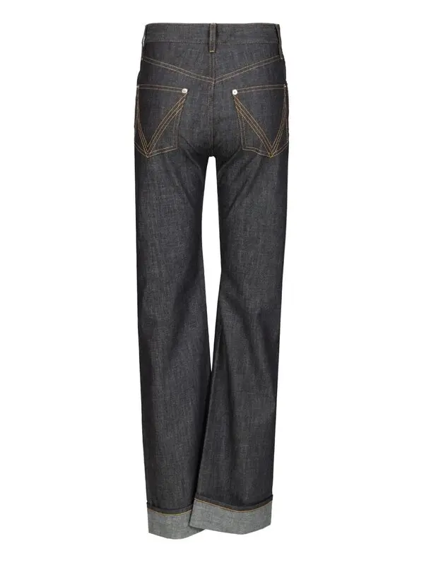 Bottega Veneta Straight Leg Jeans With Suede Pocket