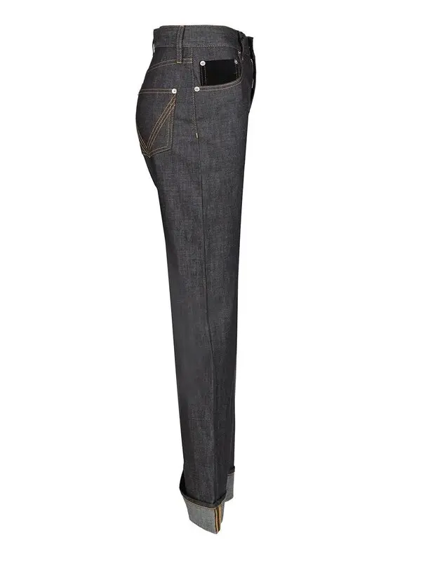 Bottega Veneta Straight Leg Jeans With Suede Pocket